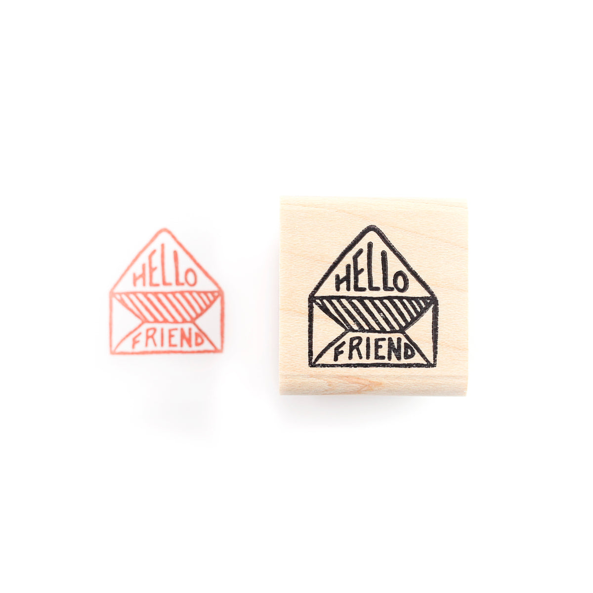 Hello Friend Rubber Stamp – Peppercorn Paper